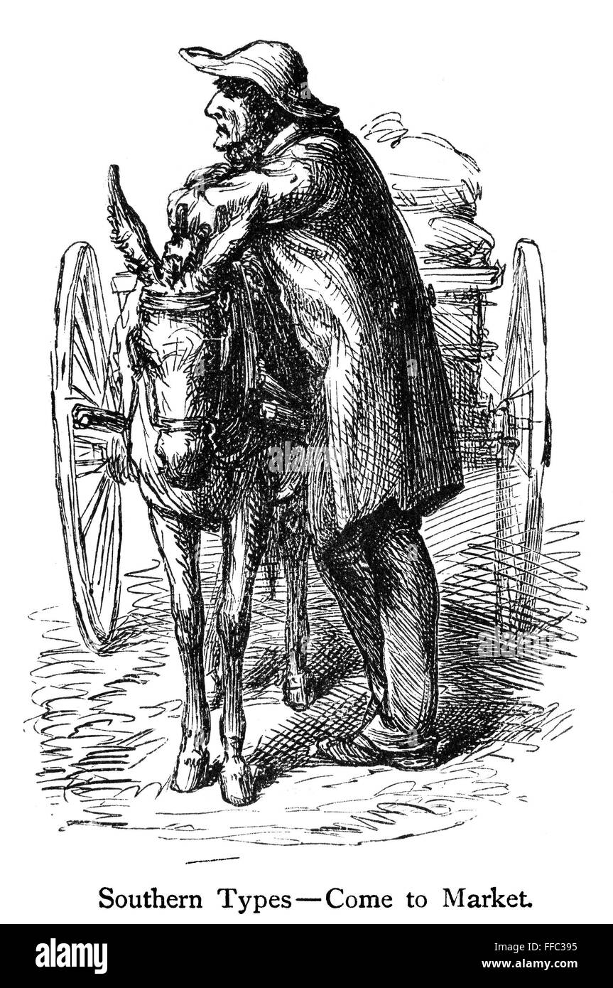 SOUTHERN FARMER, 1875. /n'Southern Types - Come to Market.' Wood ...