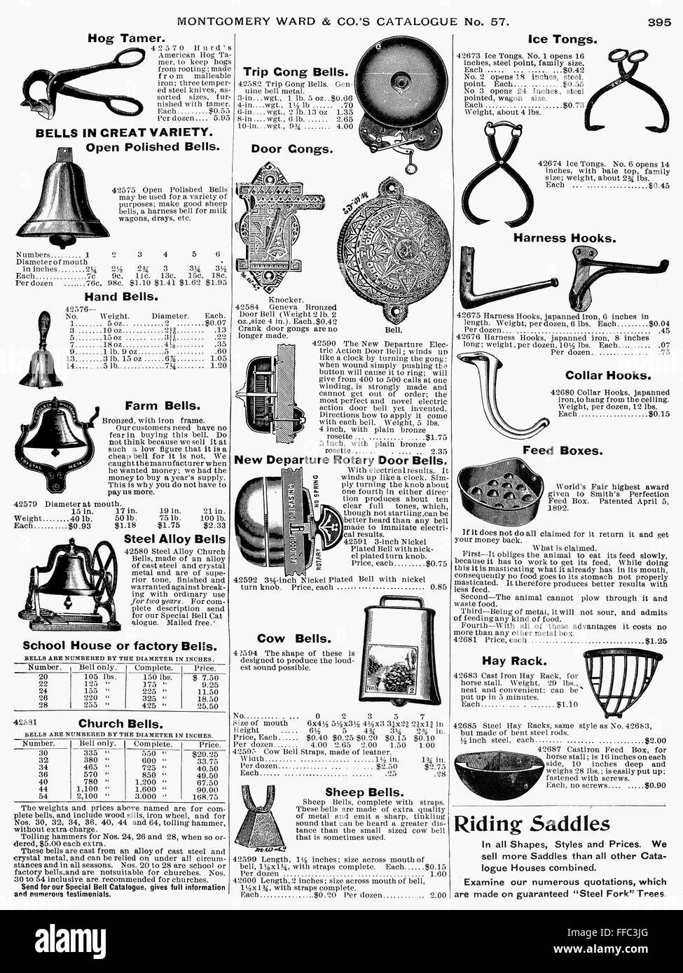 BELL ADVERTISEMENT, 1895. /nAdvertisements for bells and miscellanous ...