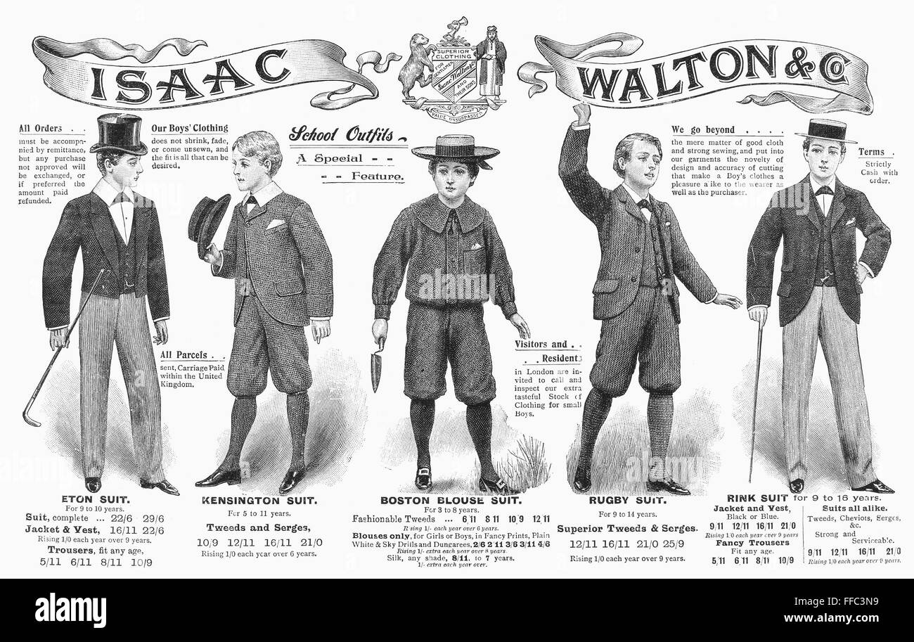 BOYS' FASHION, 1897./nAdvertisement from an English magazine of 1897 ...