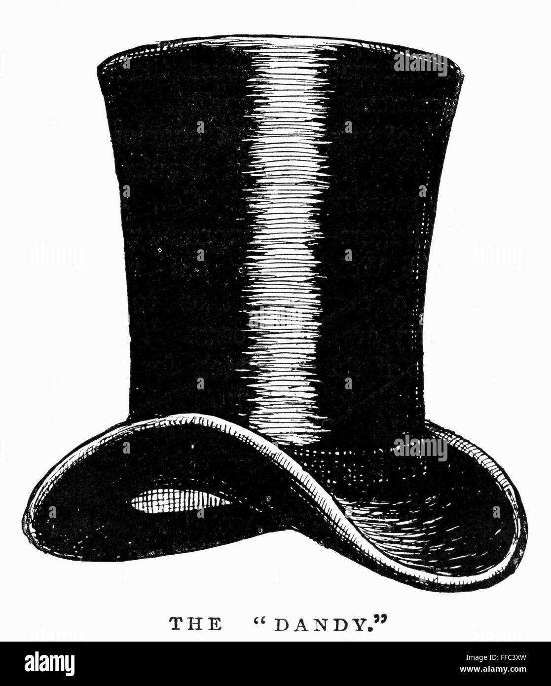 TOP HAT, c1875. /n'The Dandy.' Line engraving, English, c1900 Stock ...