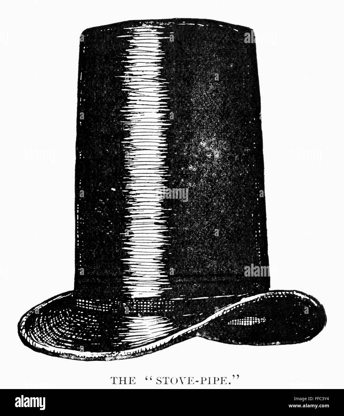 STOVE-PIPE HAT, 1847. /nLine engraving, English, c1900 Stock Photo - Alamy
