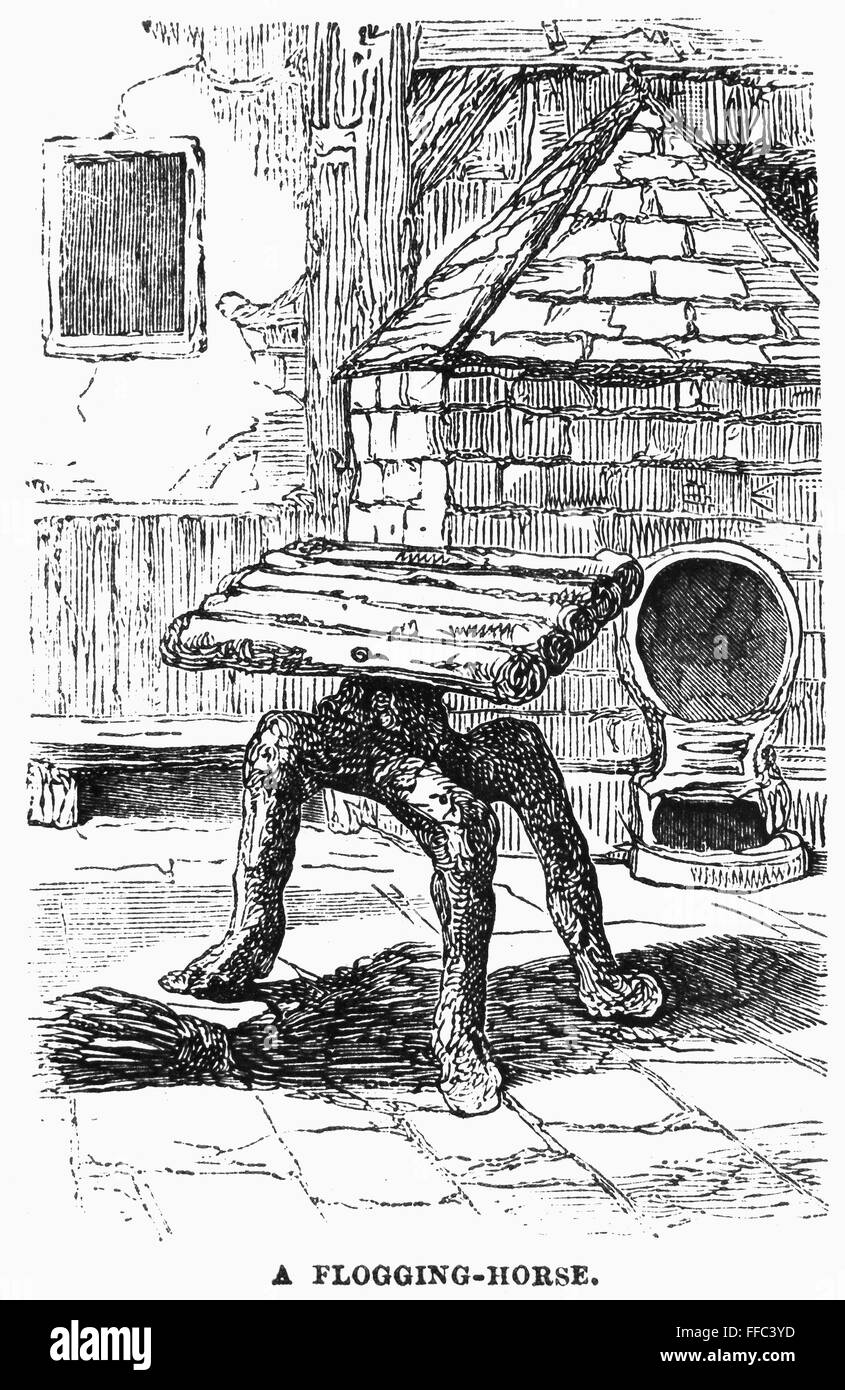FLOGGING HORSE. /nFlogging horse used in English schools. 19th century ...