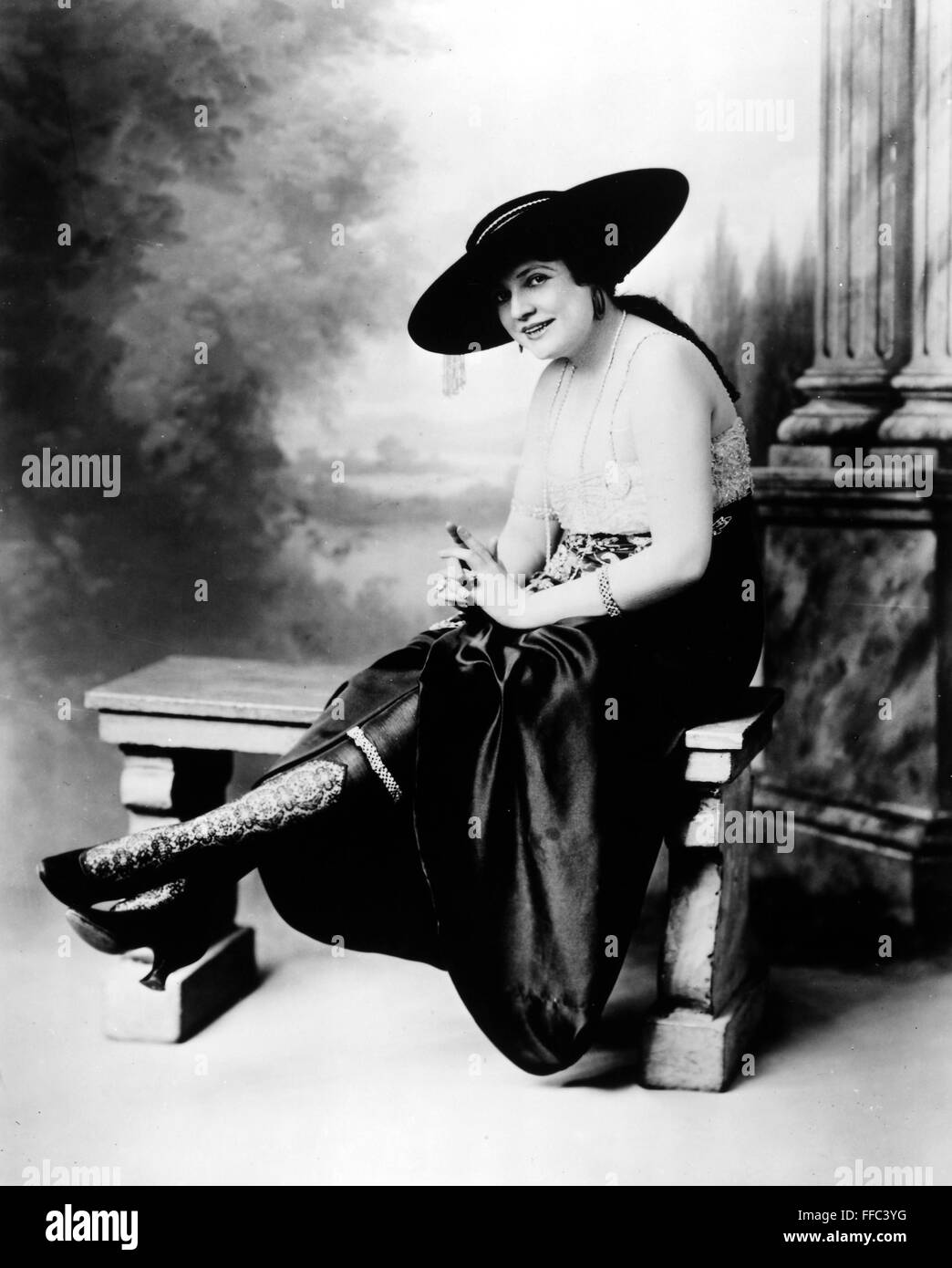 SILK STOCKINGS, c1920. /nAmerican woman wearing silk stockings with ...