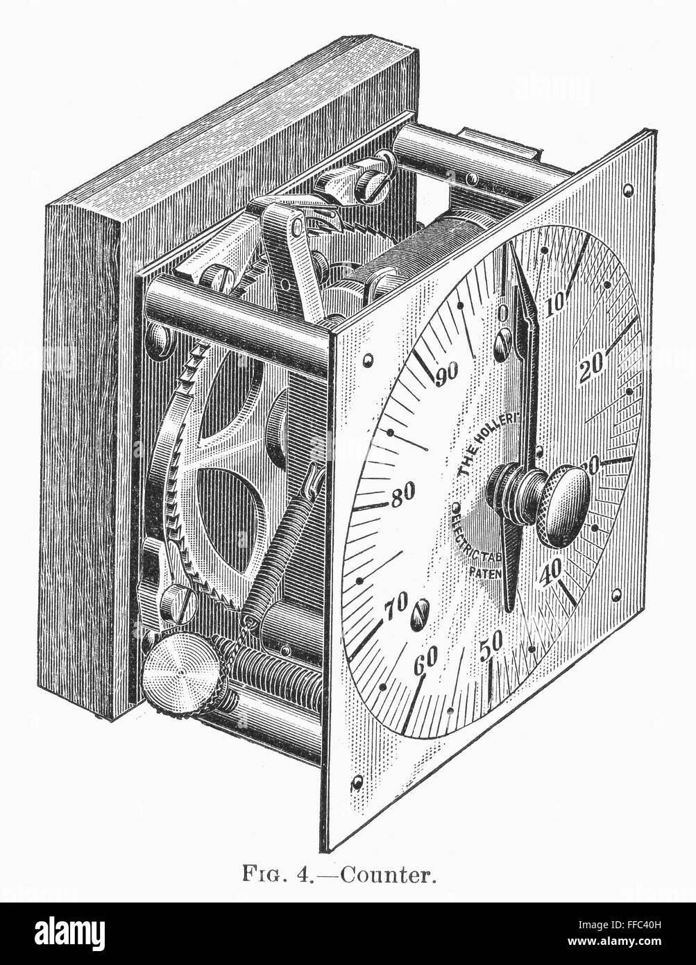CENSUS TABULATOR, 1890. /nCounter from a Hollerith census tabulator ...