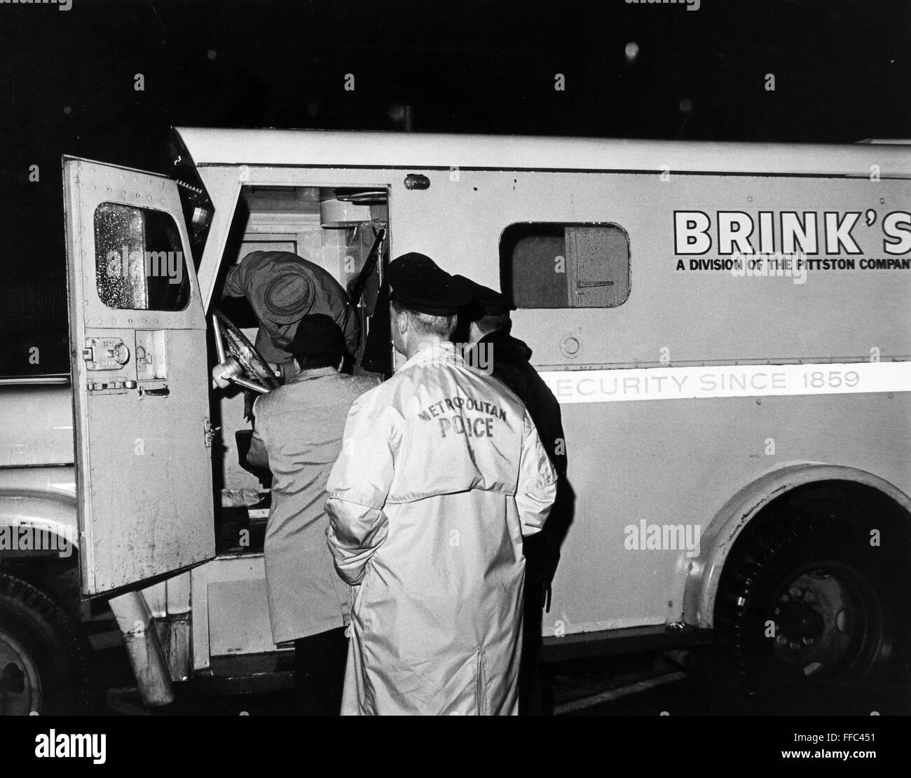BOSTON: ROBBERY, 1968. /nBoston Police detectives dust for fingerprints ...