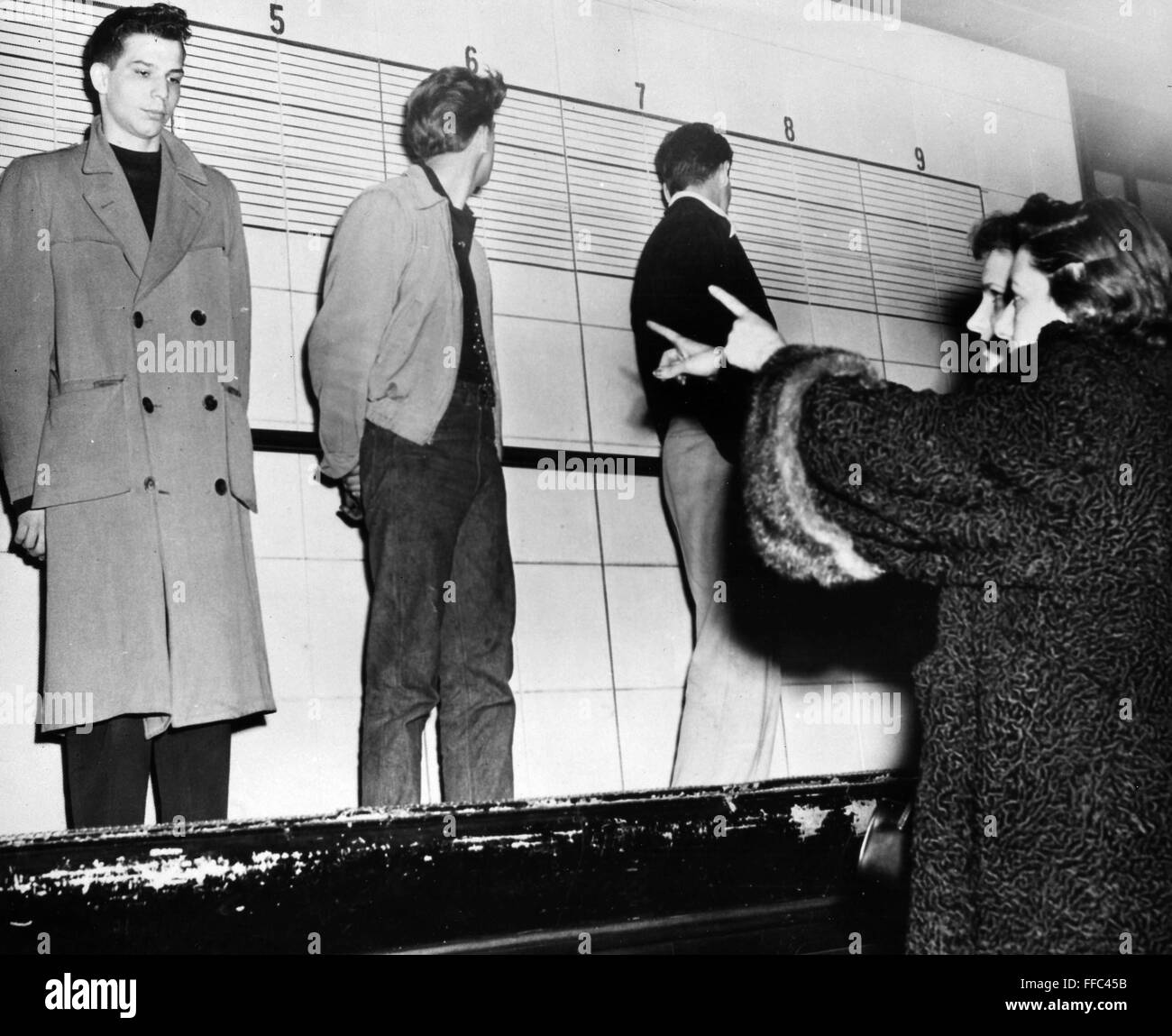 POLICE LINEUP, 1953. /nA Chicago woman accuses a teenager of killing ...