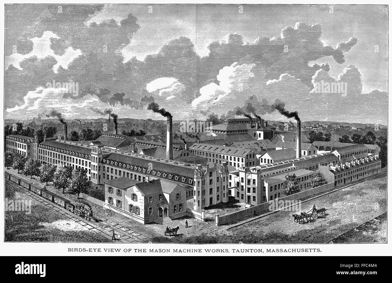 MASSACHUSETTS: FACTORY. /nView of the Mason Machine Works at Taunton ...