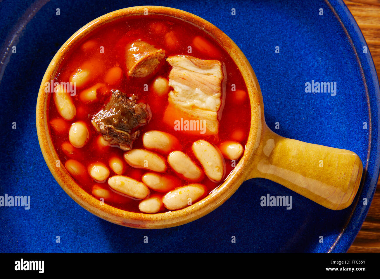 Tapas Fabada Asturiana beans and sausage from Spain Stock Photo - Alamy