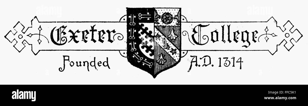 OXFORD: COAT OF ARMS. /nCoat of arms of Exeter College, Oxford ...