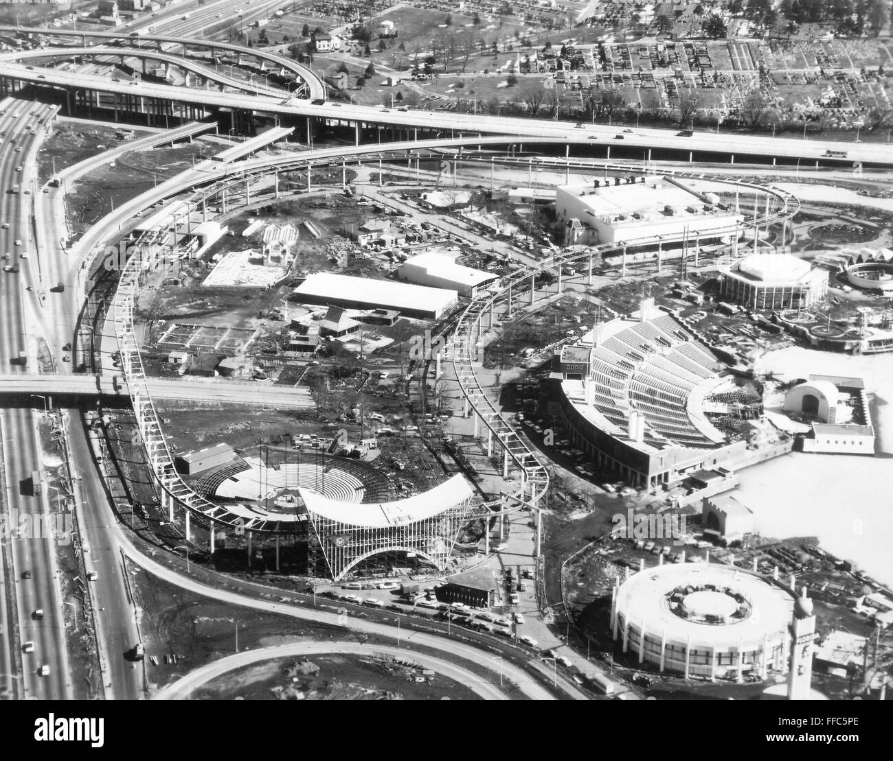 QUEENS: WORLD'S FAIR, 1964. /nConstruction at Flushing Meadows, Queens ...