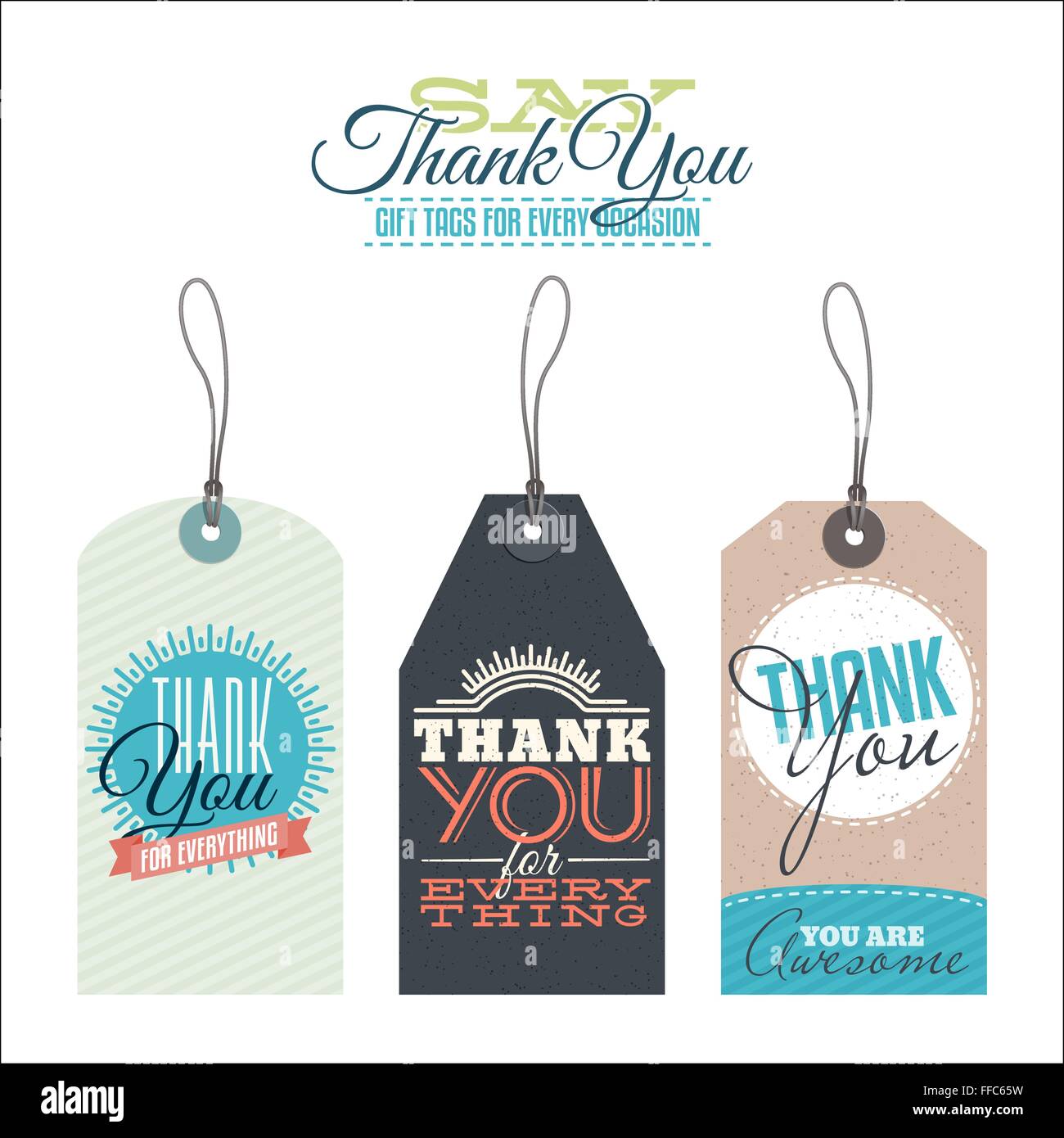 Collection of vintage thank you labels Stock Vector Image & Art - Alamy