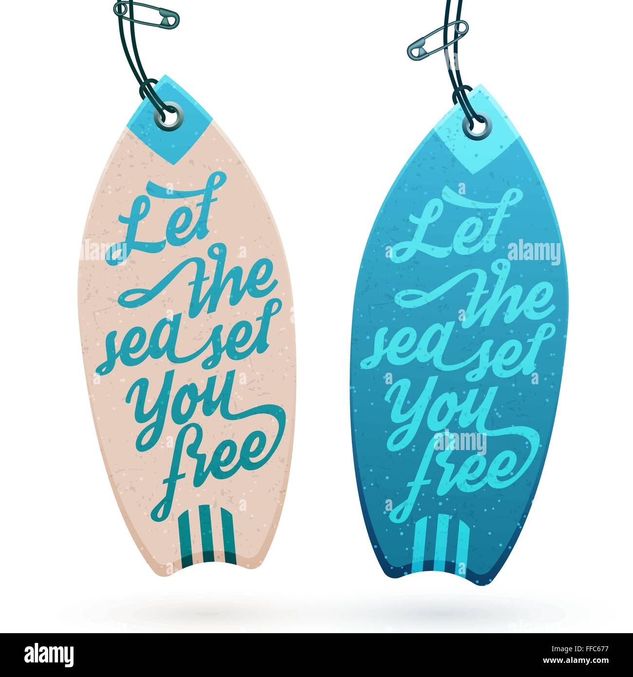 Collection of Surfboard Shaped Vintage Hang Tags Stock Vector Image ...