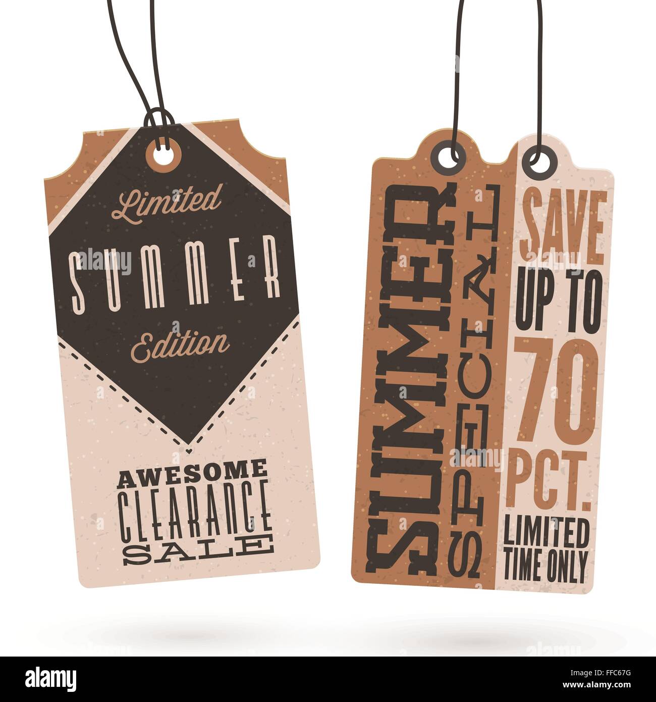 Collection of Vintage Summer Sales Related Hang Tags Stock Vector Image ...
