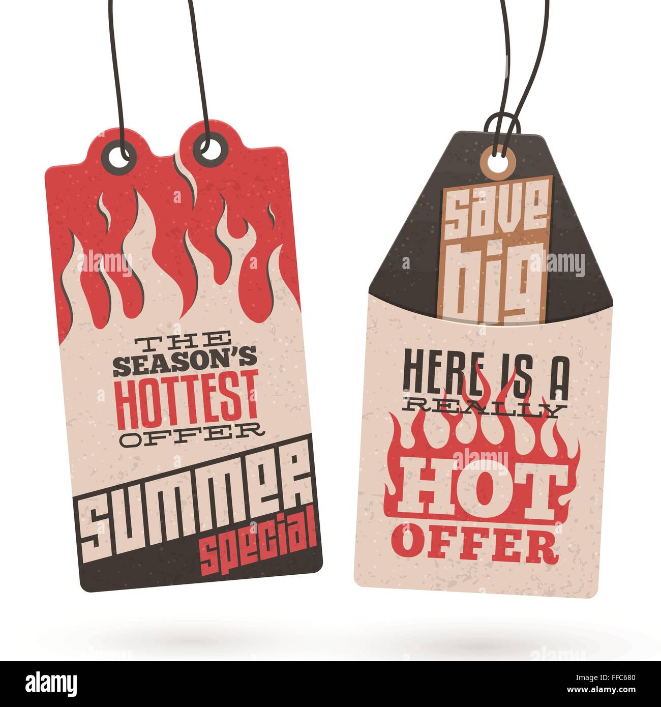 Collection of Vintage Summer Sales Related Hang Tags Stock Vector Image ...