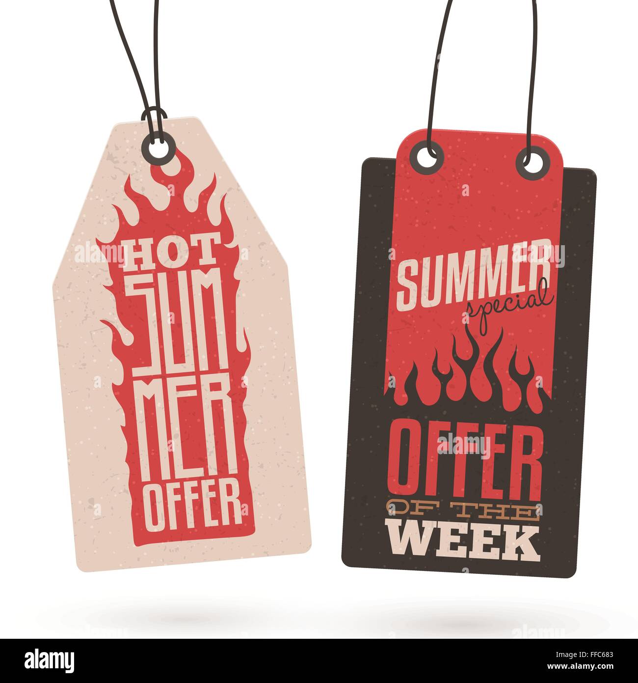 Collection of Vintage Summer Sales Related Hang Tags Stock Vector Image ...