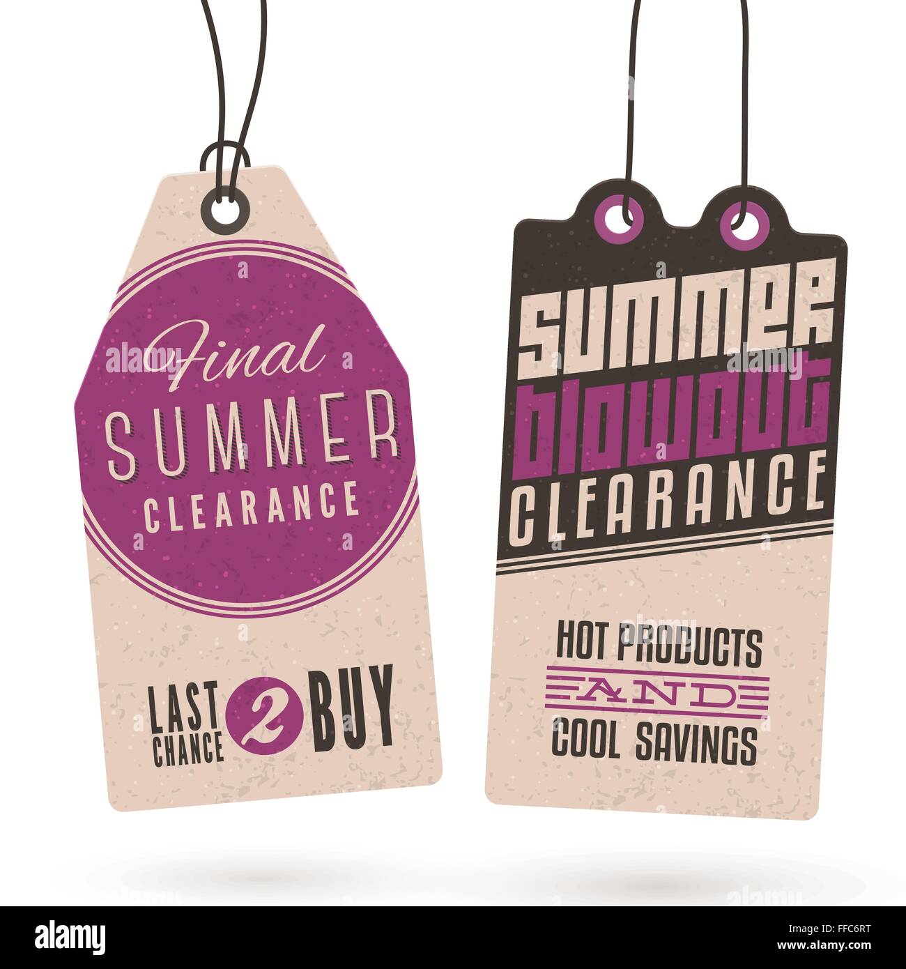 Collection of Vintage Summer Sales Related Hang Tags Stock Vector Image ...