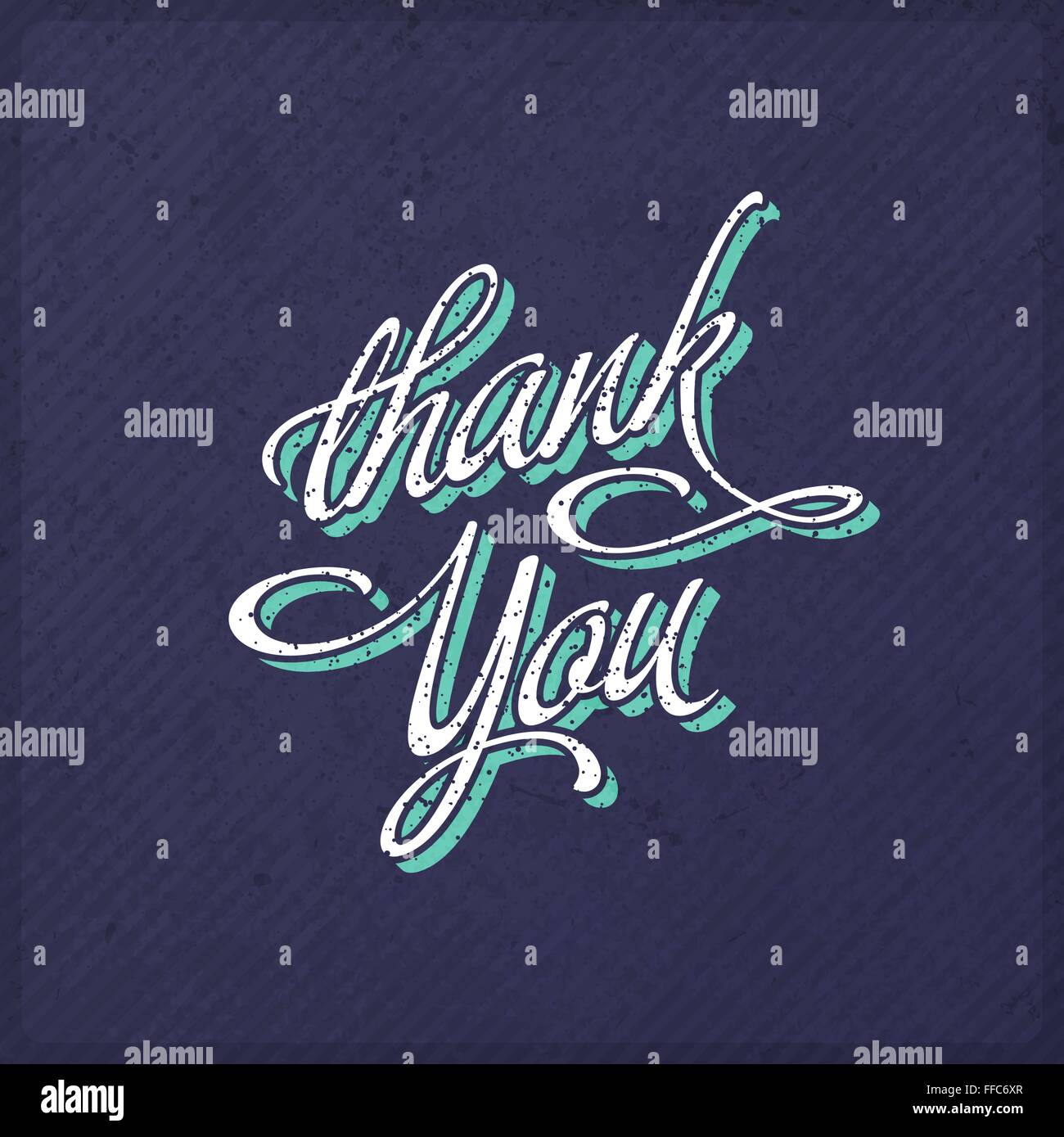 Vintage Hand Lettered Thank You Note with Old, Textured, Grungy Paper ...