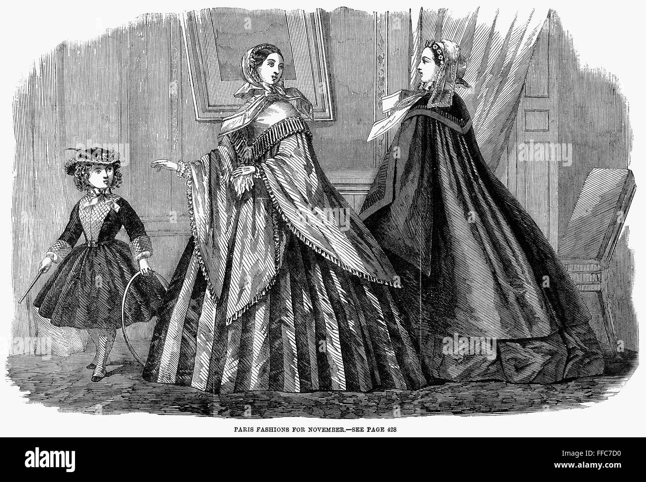 WOMEN'S FASHION, 1859. /n'Paris Fashions for November.' Wood engraving ...