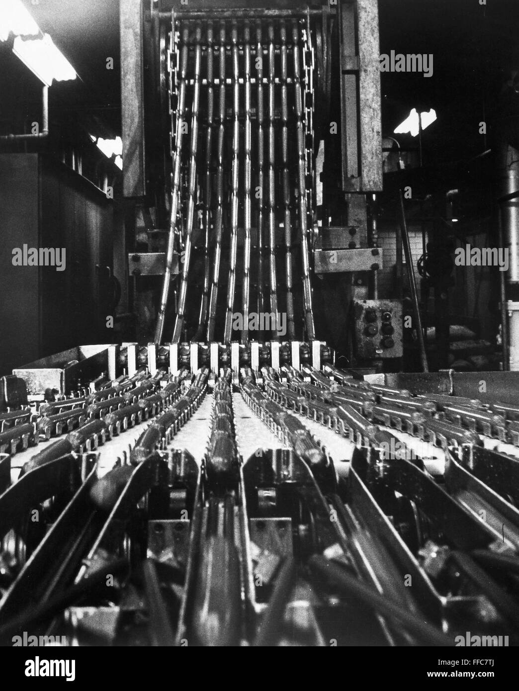 WIENER PRODUCTION, c1960. /nProducing wieners at the Oscar Mayer plant ...