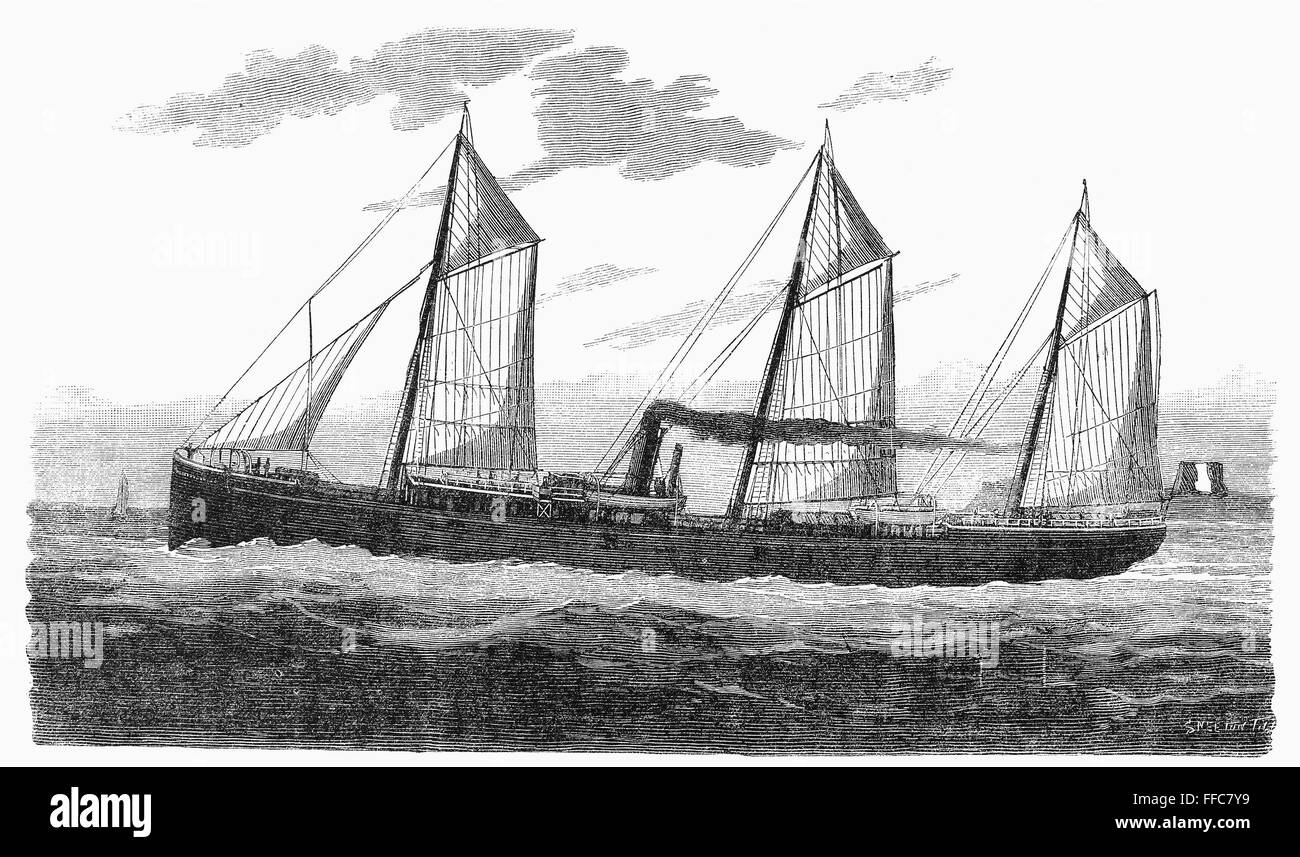 REFRIGERATED SHIP, 1876. /n'Le Frigorifique,' a French vessel built in ...