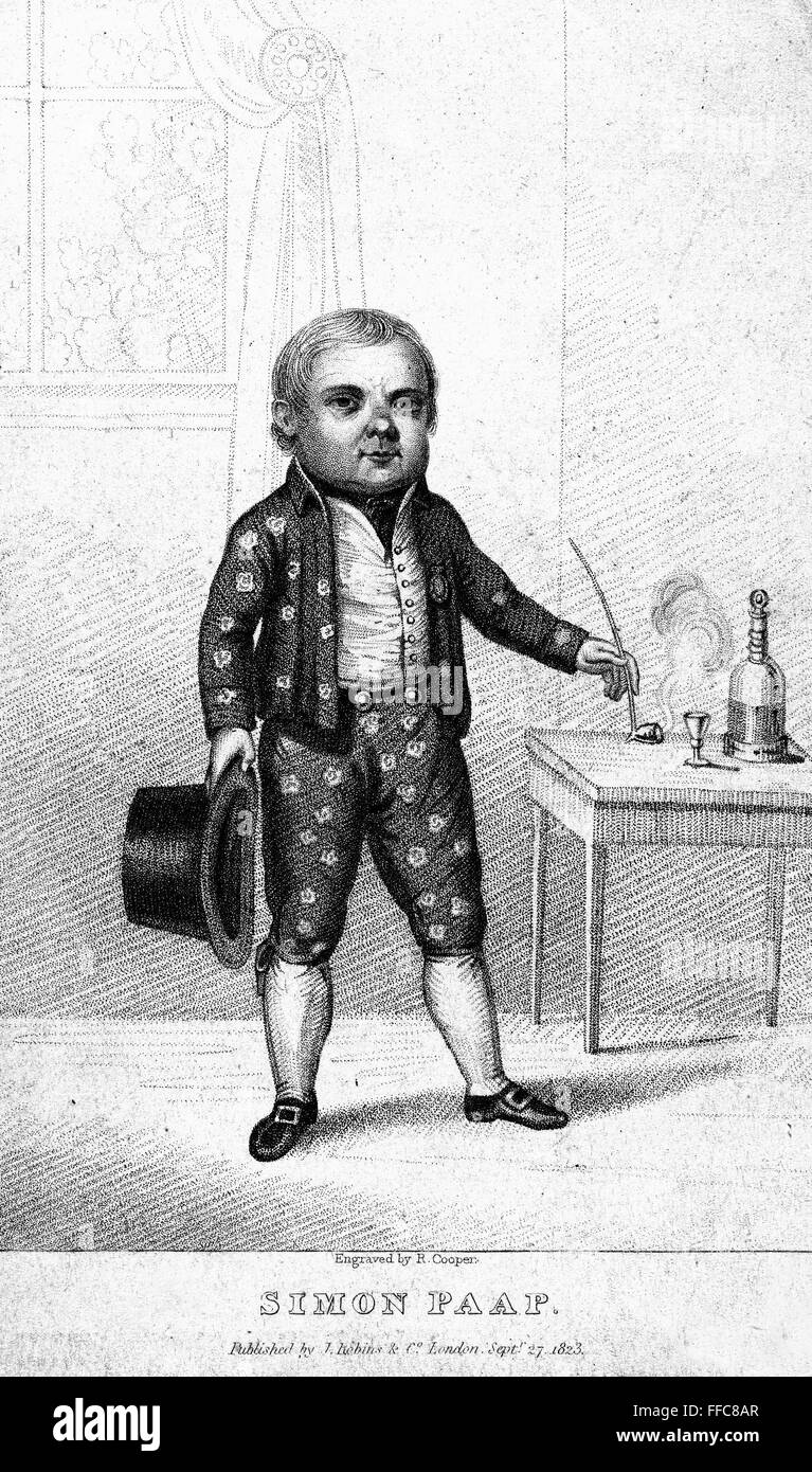 DWARF: SIMON PAAP, 1823. /nLine and stipple engraving, English, 1823 ...