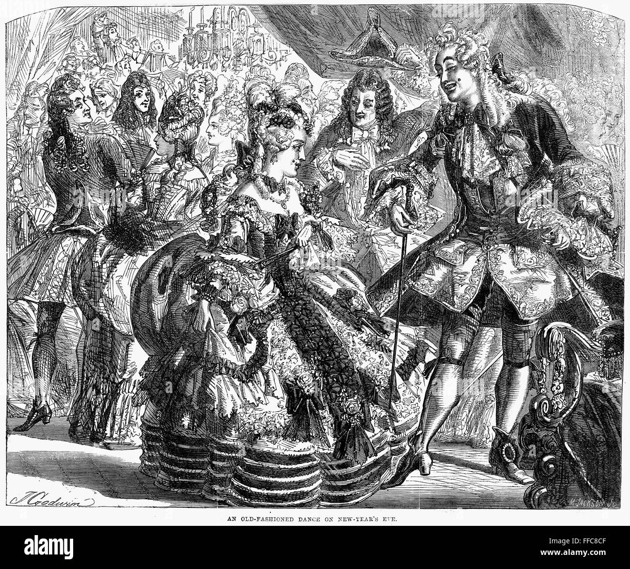 NEW YEAR'S EVE BALL, 1866. /n'An old-fashioned dance on New Year's Eve ...