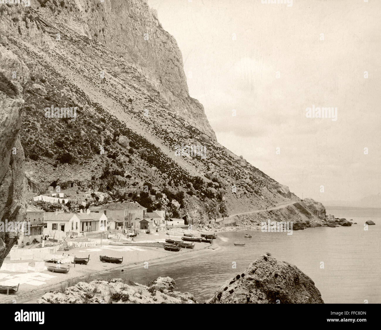 GIBRALTAR: CATALAN BAY. /nView of the beach at Catalan Bay, Gibraltar ...