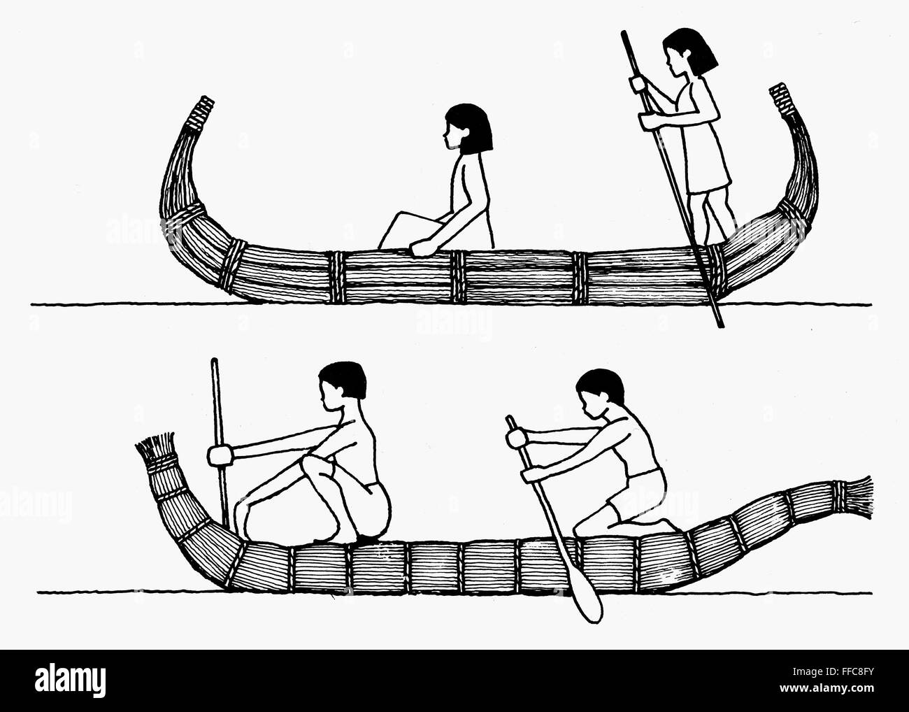 ANCIENT BOATS. /nReconstruction comparing Egyptian and Mesopotamian ...