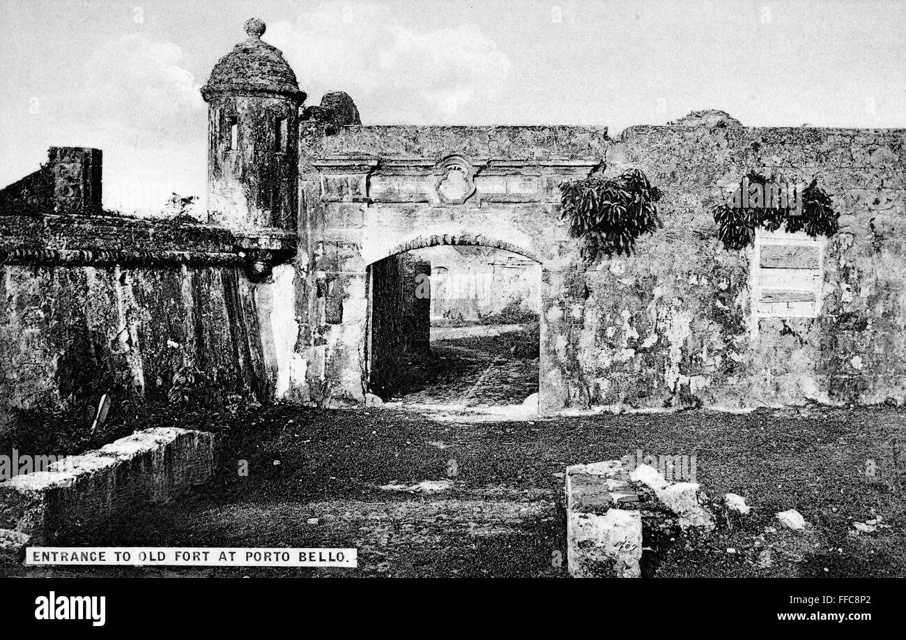 PANAMA: PORTOBELLO, c1910./nRuins of one of the Spanish forts at ...