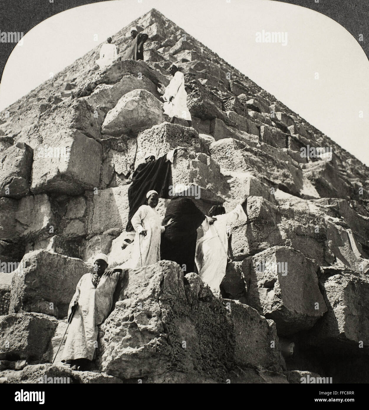 EGYPT: PYRAMID, c1900. /nLooking up at an angle on the ascent of the ...