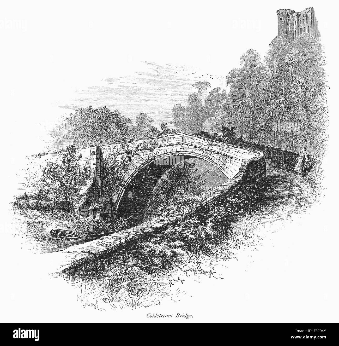 SCOTLAND: BORDER, c1875. /nView of Coldstream Bridge, spanning the ...