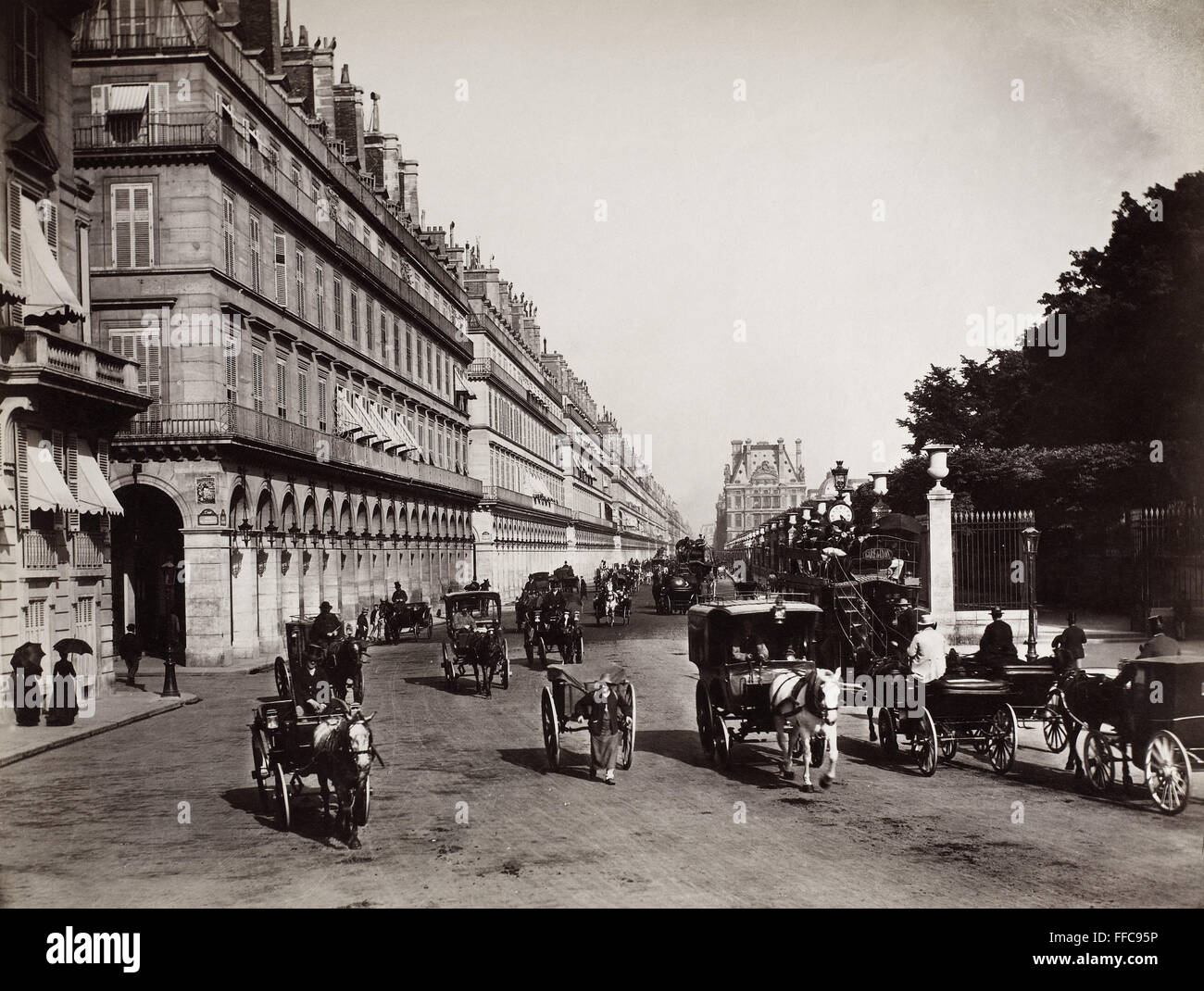 PARIS: RUE DE RIVOLI. /nRue de Rivoli, Paris, France. Photographed ...