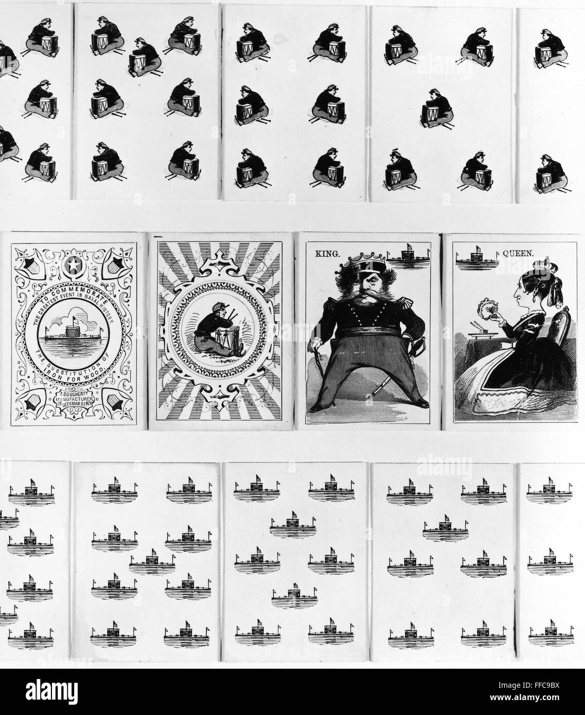 CIVIL WAR: PLAYING CARDS. /nEngraved playing cards depicting the Union ...