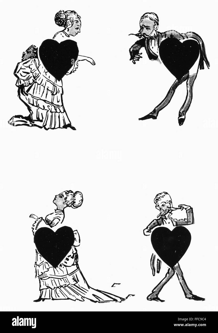 PLAYING CARD, 1877. /nFour of Hearts from Eclipse Comic Playing Cards ...