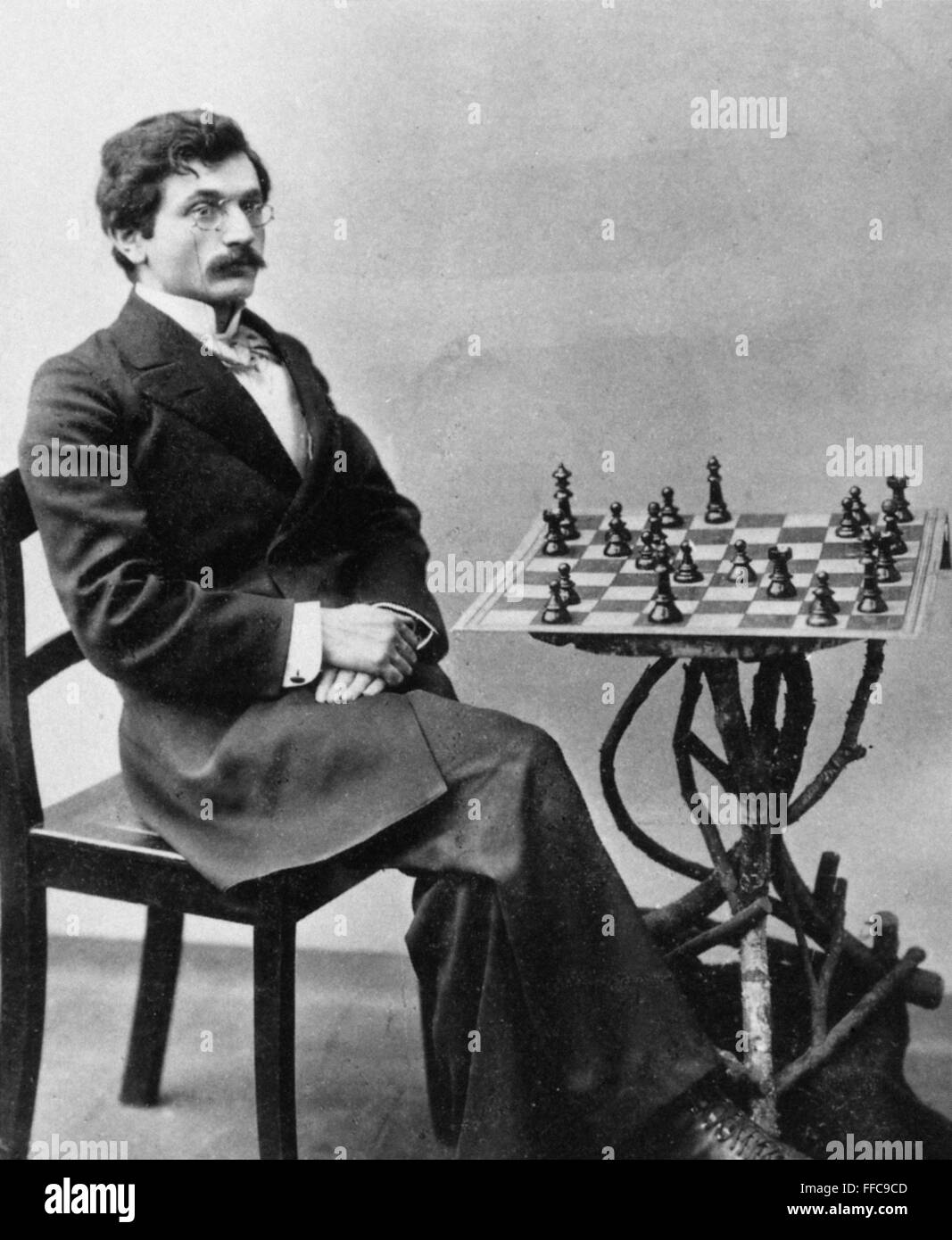EMANUEL LASKER (1868-1941). /nGerman chess champion. Photographed in ...