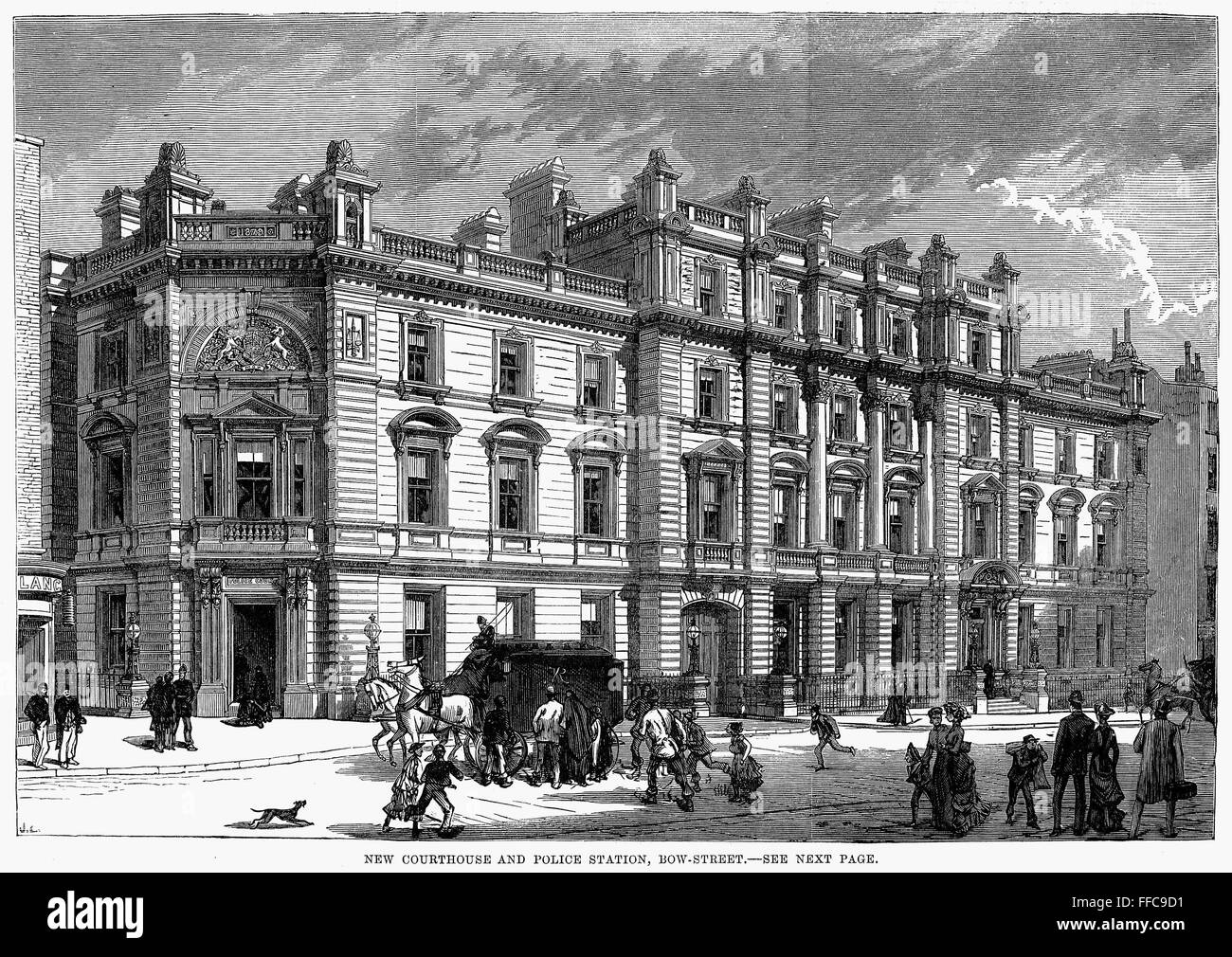 LONDON: COURTHOUSE, 1880. /nView of the courthouse and police station ...