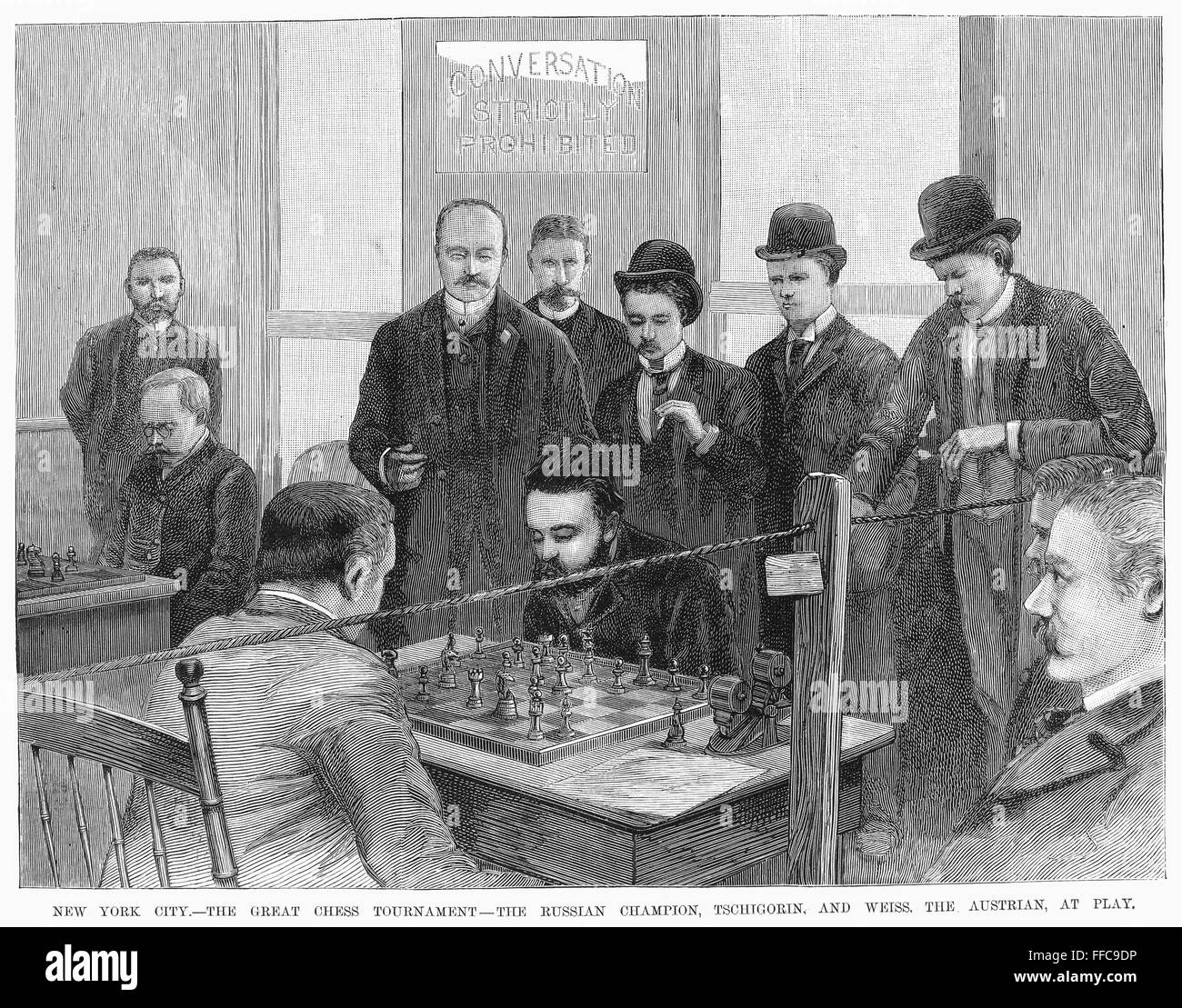 CHESS TOURNAMENT, 1889. /nGreat chess tournament between Mikhail ...