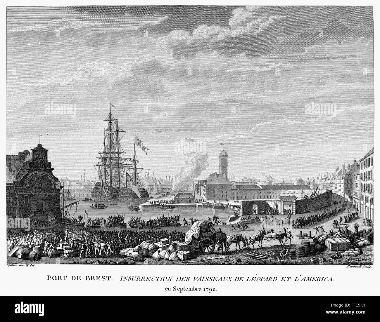 FRENCH REVOLUTION, 1790. /nRiots at the port at Brest, France upon the ...