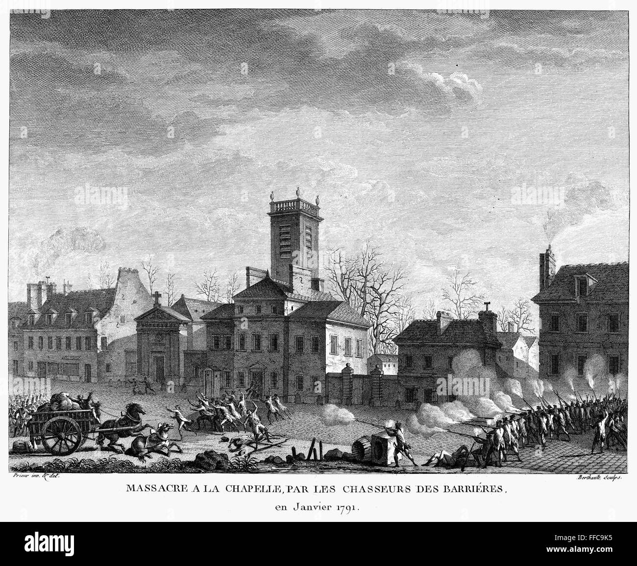 FRENCH REVOLUTION, 1791. /nMassacre at La Chapelle, by barrier guards ...