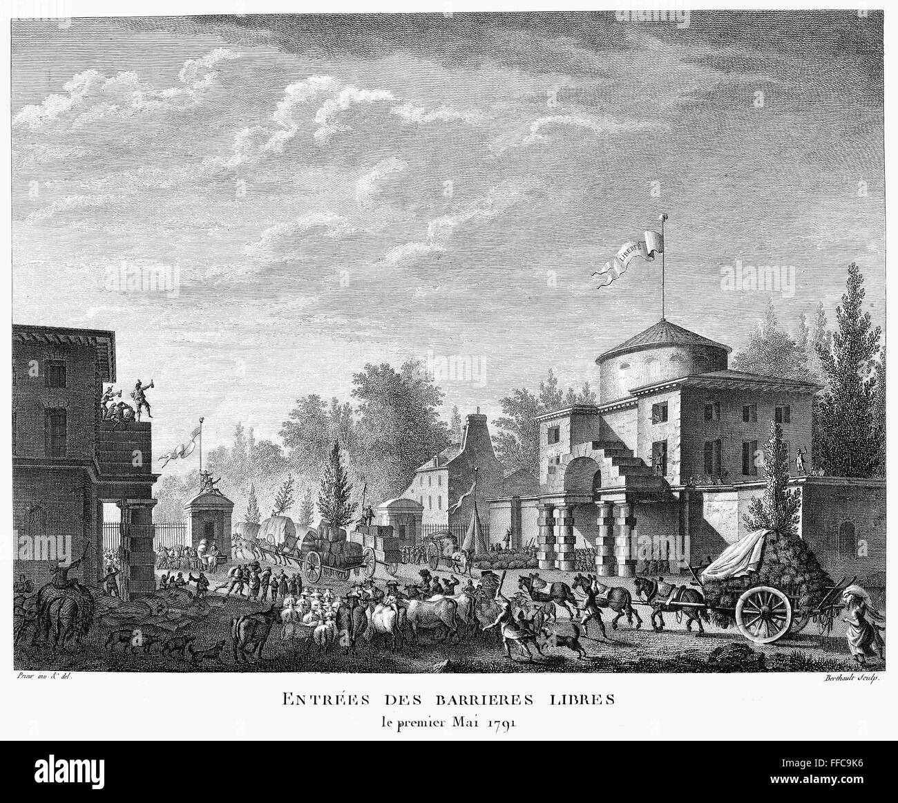 FRENCH REVOLUTION, 1791. /nPassing through an opened barrier, May 1791 ...