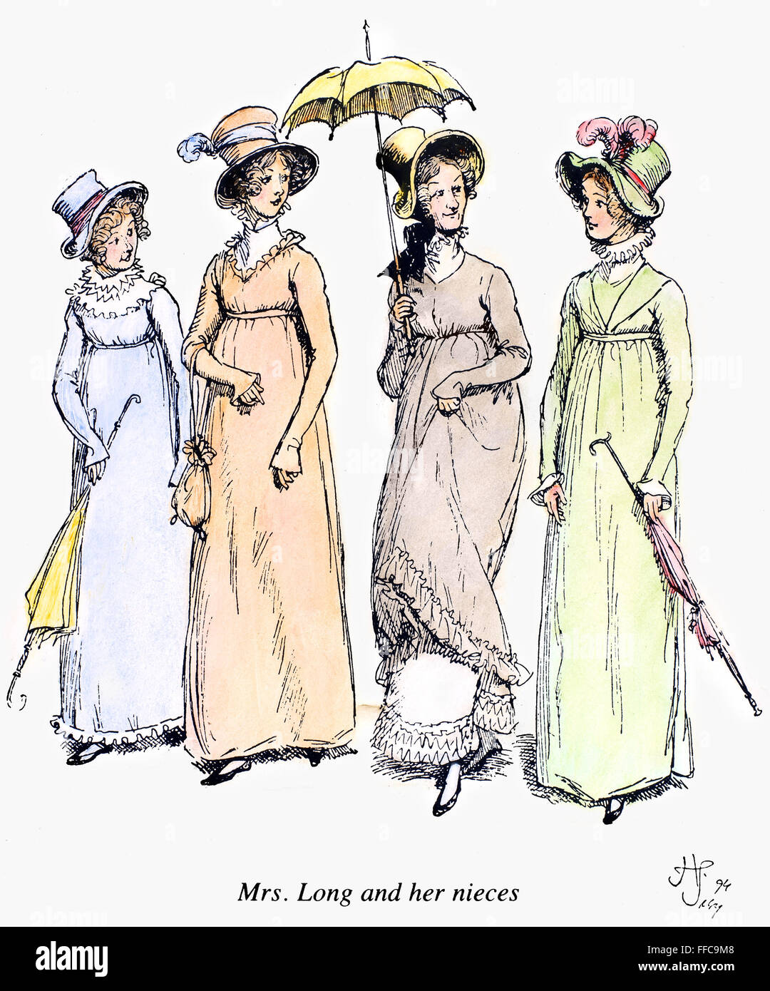 AUSTEN: PRIDE & PREJUDICE. /nMrs. Long and her nieces. Illustration by ...