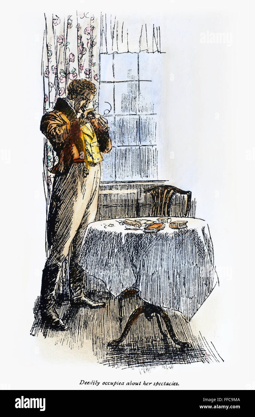 AUSTEN: EMMA. /n'Deedily occupied about her spectacles.' Illustration ...