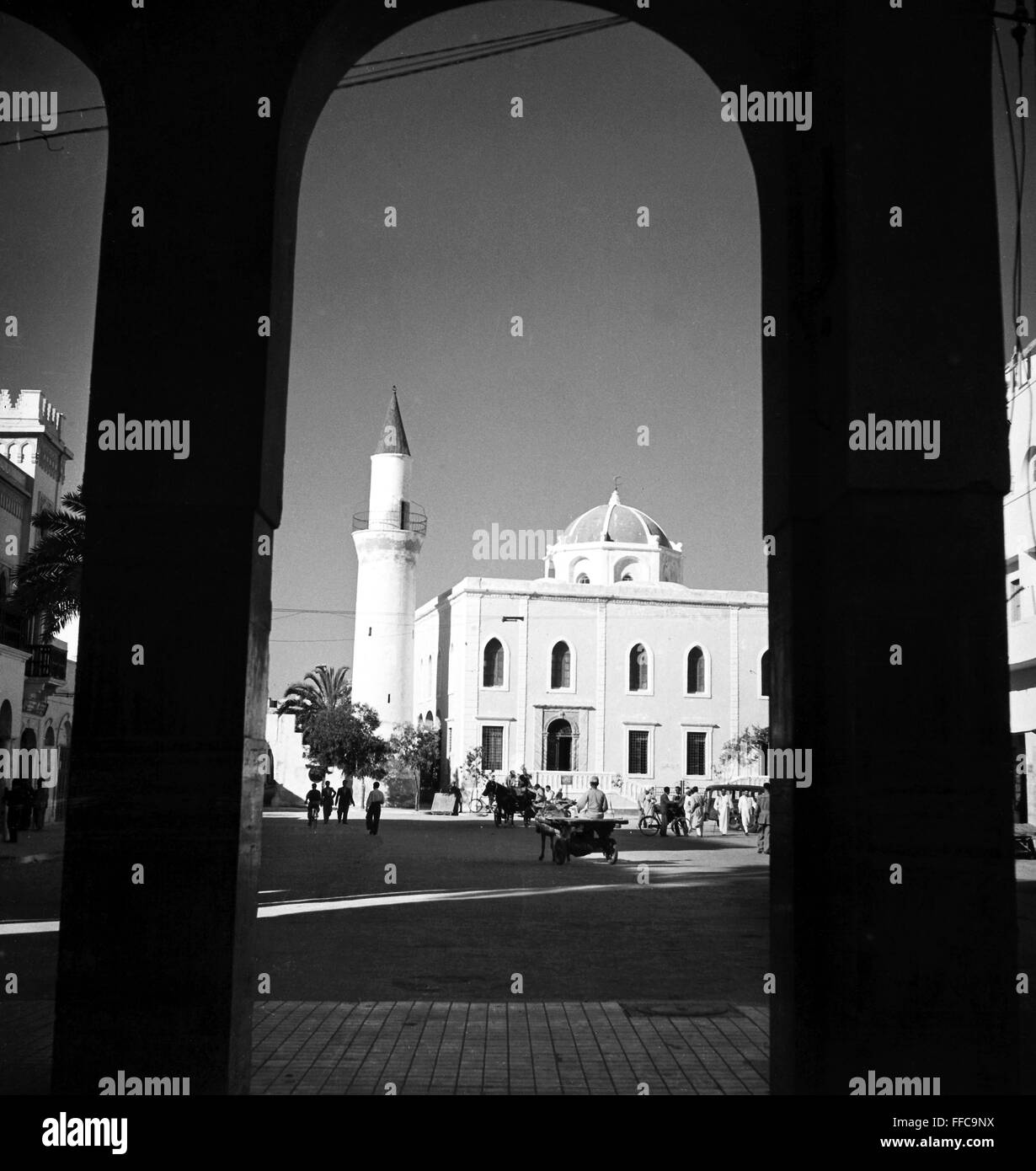 LIBYA: BENGHAZI, 1950./nView of a mosque at Benghazi, the Libyan city ...