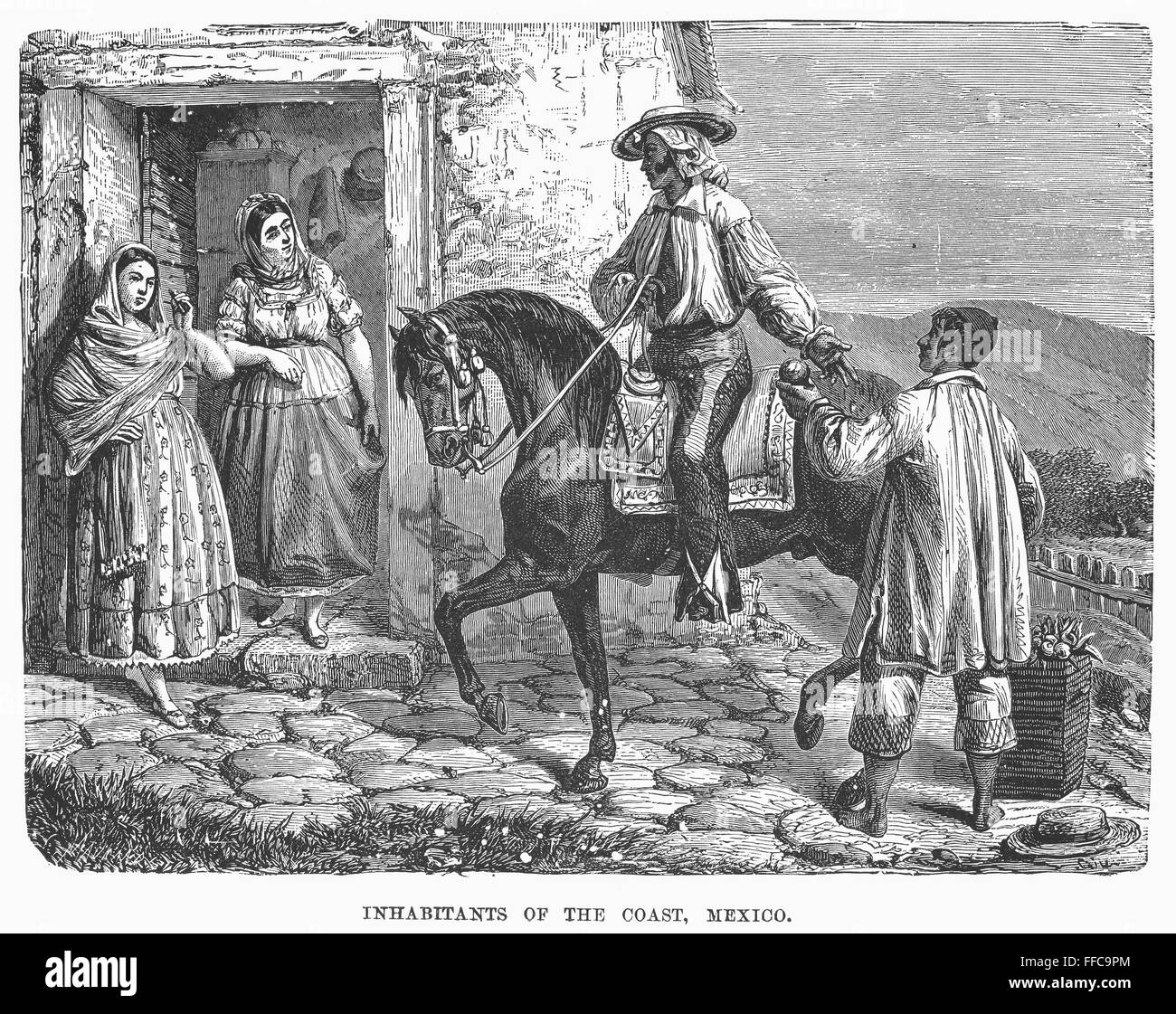 MEXICO: DAILY LIFE. /n'Inhabitants of the coast, Mexico.' Wood ...