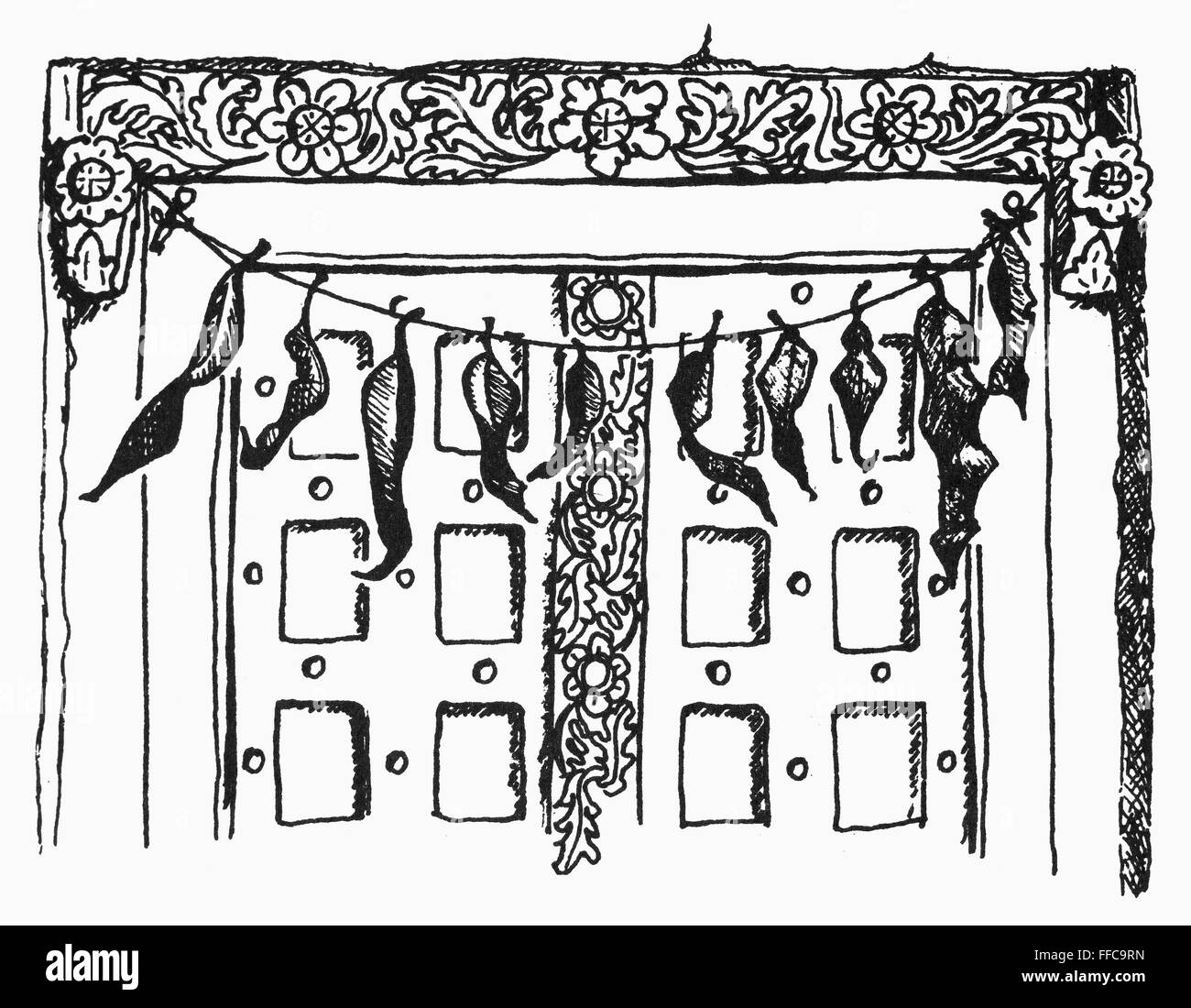 KENYA: HINDU DOORWAY. /nLeaves strung across the doorway of a Hindu ...
