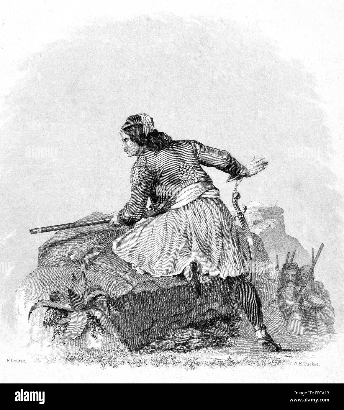 GREEK SOLDIER, 1820s. /nA Greek partisan fighting for independence ...