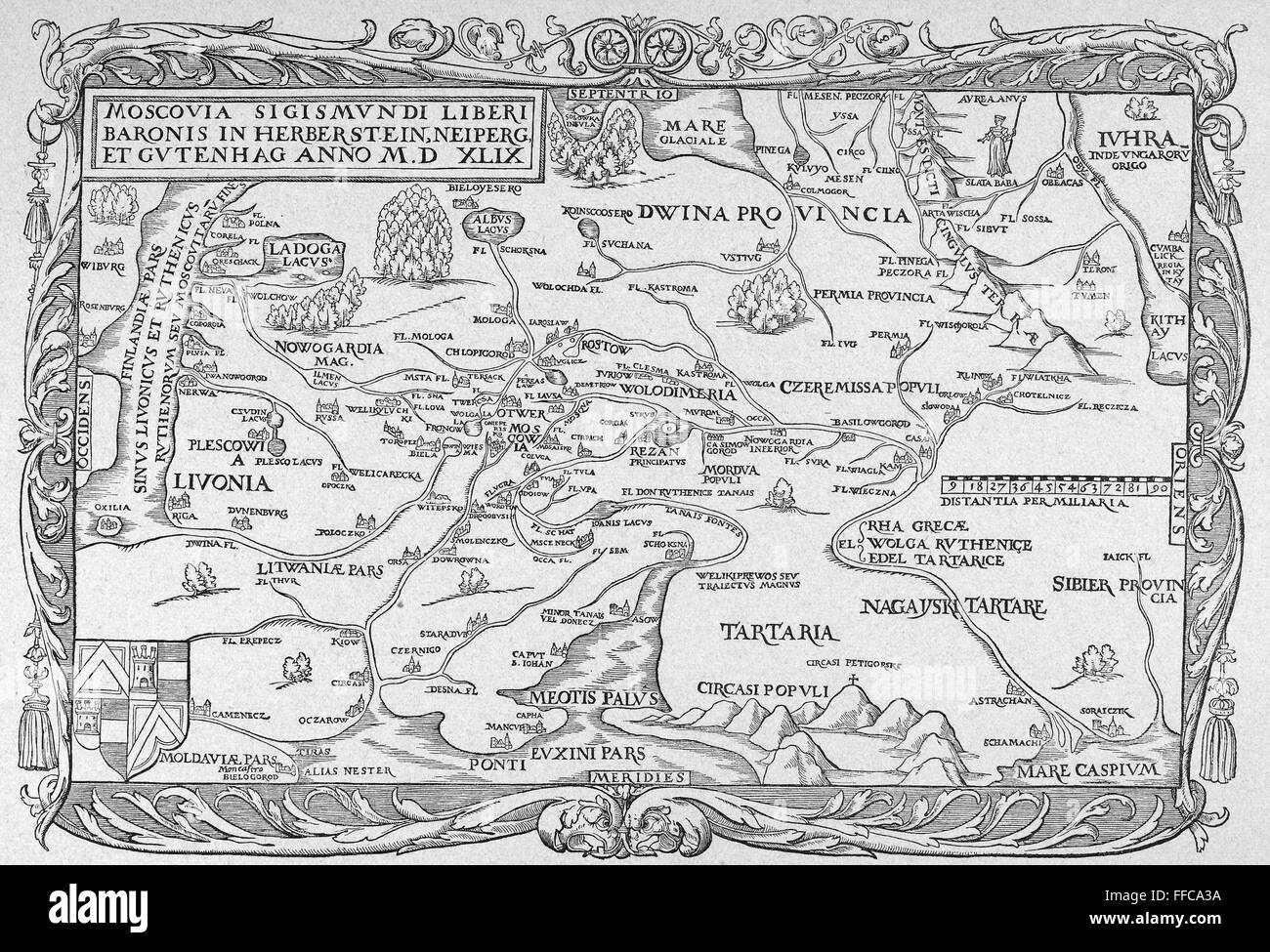 RUSSIA: MAP, 1549. /nEngraved map of Russia from Sigismund Herberstein ...