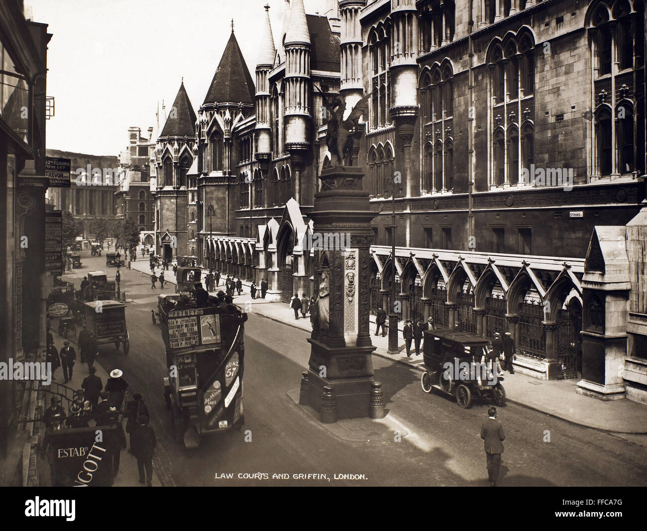 LONDON: GRIFFIN STATUE. /nView of the Griffin statue on the Strand and ...