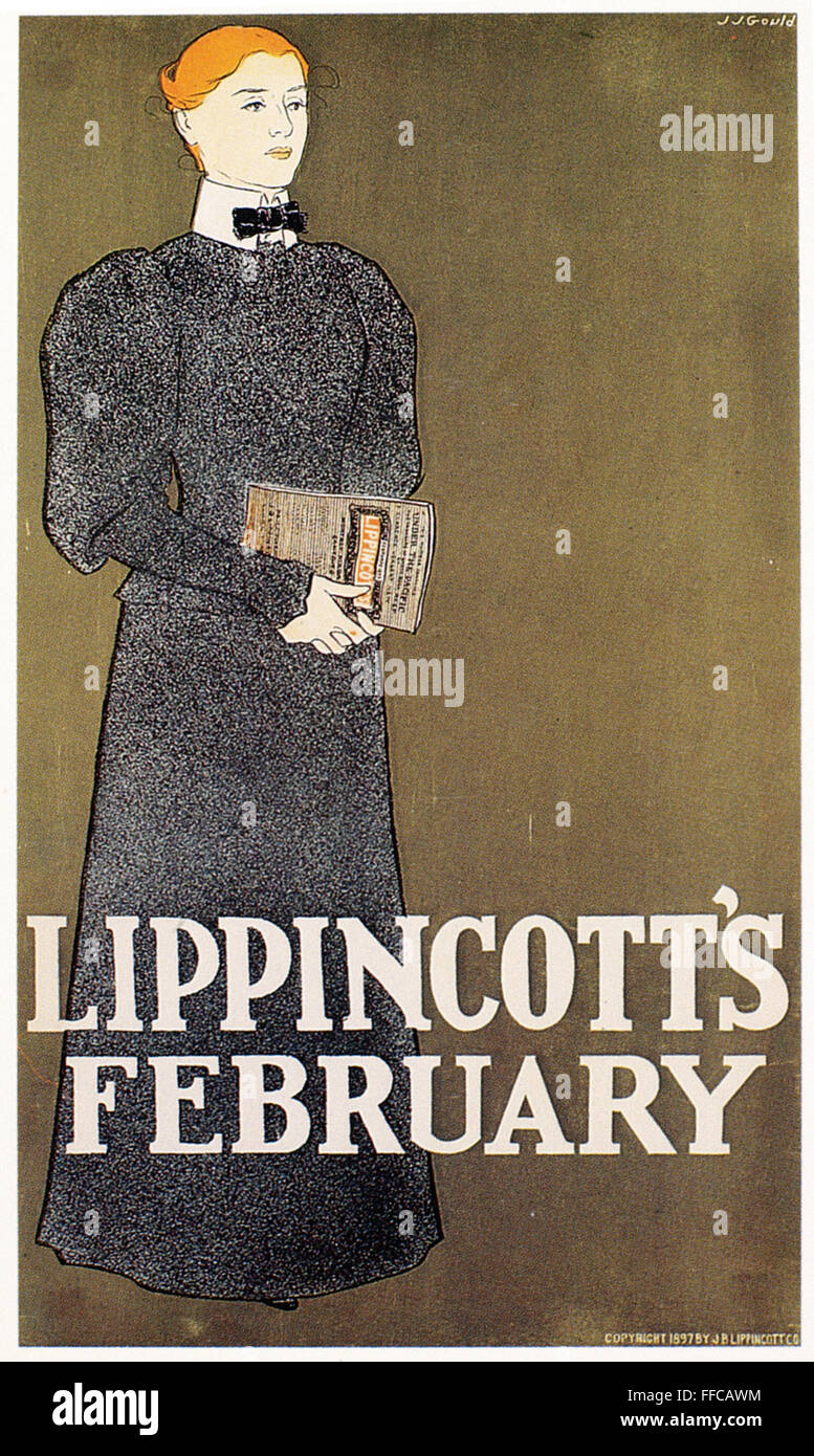 MAGAZINE: LIPPINCOTT'S. /n'Lippincott's' magazine cover. Lithograph ...