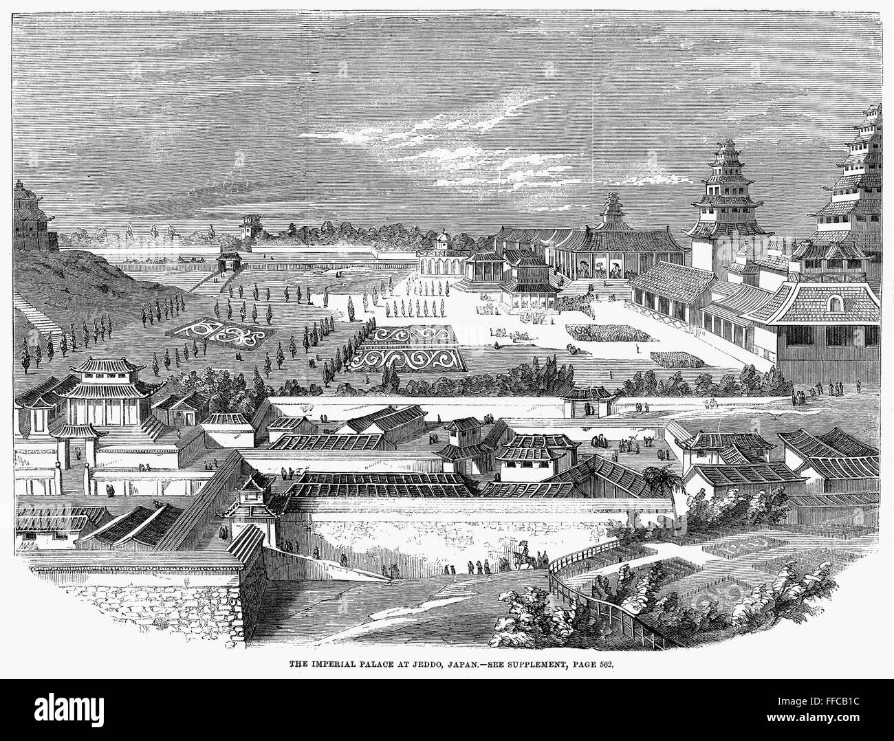 JAPAN: IMPERIAL PALACE. /nThe Imperial Palace at Jeddo, Japan Stock ...